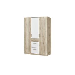 M&ouml;bel Kraft Kleiderschrank 3-t&uuml;rig holzfarben Ma&szlig;e (cm): B: 135 H: 199 T: 58.0 &raquo; M&ouml;bel Kraft