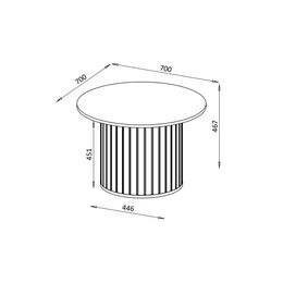 Selsey Couchtisch rund schwarz Ma&szlig;e (cm): H: 46,7 &Oslash;: 70.0 &raquo; M&ouml;bel Kraft