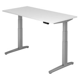 Hammerbacher VXBHM16/W/SS elektrisch h&ouml;henverstellbarer Schreibtisch 65,0 - 130,0 cm - elektrisch wei&szlig; / silber