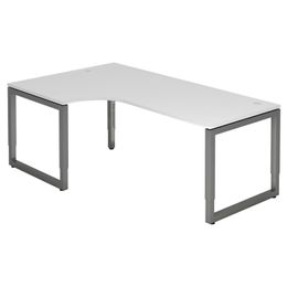 Hammerbacher VRS82/W/G h&ouml;henverstellbarer Schreibtisch 65 - 85 cm wei&szlig; / anthrazit