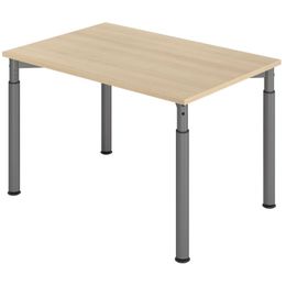 Hammerbacher h&ouml;henverstellbarer Schreibtisch VYS12/E/G eiche