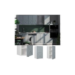 VICCO H&auml;ngeschrank Fame-Line Wei&szlig; Hellblau-Grau gerahmt 40 cm