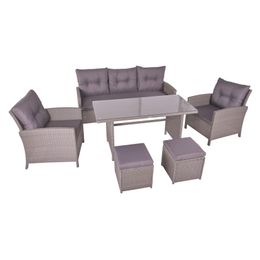 Garden Pleasure Sitzgruppe SEVILLA, 6-tlg., grau