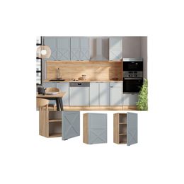 VICCO H&auml;ngeschrank Fame-Line Eiche Hellblau-Grau gerahmt 50 cm