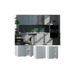 VICCO H&auml;ngeschrank Fame-Line Wei&szlig; Hellblau-Grau gerahmt 60 cm