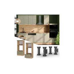 VICCO Mikrowellenschrank Fame-Line Eiche gefr&auml;st 60 cm mit Schublade