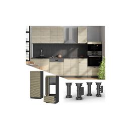 VICCO Mikrowellenschrank Fame-Line Anthrazit Eiche gefr&auml;st 60 cm mit Schublade & T&uuml;r
