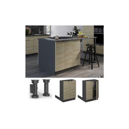 VICCO Regalinselunterschrank Fame-Line Anthrazit Eiche gefr&auml;st 60 cm