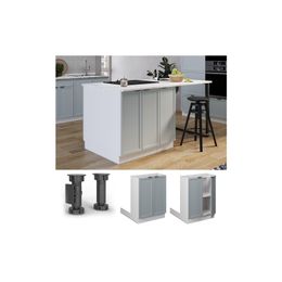 VICCO Regalinselunterschrank Fame-Line Wei&szlig; Hellblau-Grau gerahmt 60 cm