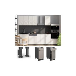 VICCO Schubunterschrank Fame-Line Anthrazit Grau-Beige gerahmt 40 cm mit Arbeitsplatte Anthrazit
