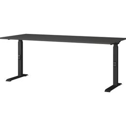 Schreibtisch h&ouml;heneinstellbar 68-91 cm Graphit 180x80cm C-Fu&szlig; B&uuml;rotisch Ergonomisch Made in Germany "Stuttgart" KADIMA DESIGN