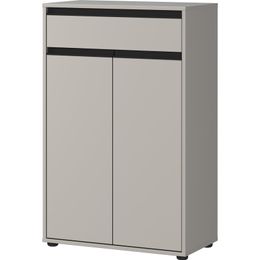 Badkommode HAMBURG 63x98x34 cm Steingrau Soft-Close D&auml;mpfung Melaminharzbeschichtung Badschrank stehend KADIMA DESIGN
