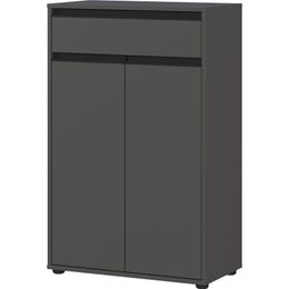 Badkommode HAMBURG 63x98x34 cm Graphit Soft-Close D&auml;mpfung Melaminharzbeschichtung Badschrank stehend KADIMA DESIGN