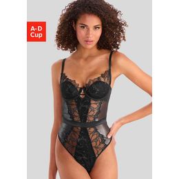 Lascana Stringbody schwarz Gr. 85 Cup C f&uuml;r Damen. Mit B&uuml;gel