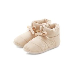 Vivance Hausschuh beige Gr. 37 f&uuml;r Damen. Mit Ziersteppung