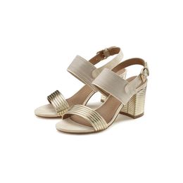 Lascana Riemchensandalette 'Sommerschuh' goldfarben Gr. 36 f&uuml;r Damen