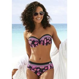 Lascana B&uuml;gel-Bandeau-Bikini-Top 'Bohemian' mehrfarbig Gr. 34 Cup B. Mit Seitlichen St&auml;bchen Und Mit B&uuml;gel. Nachhaltig.