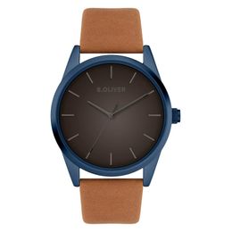 s.Oliver Uhr Herren Gr&ouml;&szlig;e One Size blau / braun / cognac