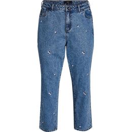 ZIZZI Jeans 'Mille' Damen Gr&ouml;&szlig;e 36 blue denim / oliv / ros&eacute;