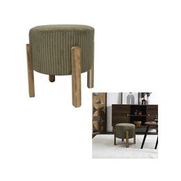 THE HOME DECO FACTORY Hocker in Khaki - (H)35 x &Oslash; 35 cm - 60% | Sitzmoebel