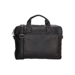 HIDE & STITCHES Leder-Businesstasche in Schwarz - (B)42 x (H)33 x (T)6 cm - 63% | Herrentaschen