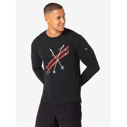 super.natural Funktionslongsleeve "Kryssede Ski" in Schwarz - 62% | Gr&ouml;&szlig;e L | Herren-sportshirts