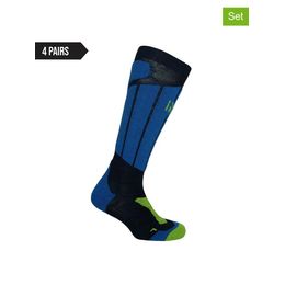 Norfolk 4er-Set: Ski-/ Snowboardsocken in Dunkelblau/ Blau - 54% | Gr&ouml;&szlig;e 47-50 | Damen-outdoor-ausruestung