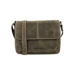 HIDE & STITCHES Leder-Umh&auml;ngetasche "Idaho" in Khaki - (B)27 x (H)21 x (T)7 cm - 63% | Damen-taschen