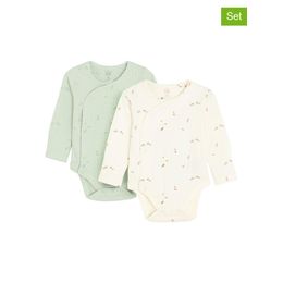 COOL CLUB 2er-Set: Bodys in Creme/ Gr&uuml;n - 50% | Gr&ouml;&szlig;e 74 | Baby-bodys