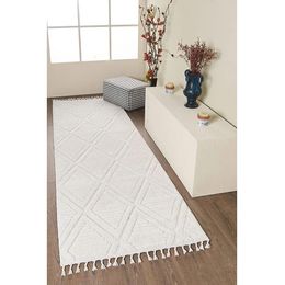 Conceptum Hypnose Hochflor-Teppich ''742B'' in Wei&szlig; - 74% | Gr&ouml;&szlig;e 80x150 cm |