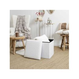 THE HOME DECO FACTORY Pouf in Wei&szlig; - (B)38 x (H)38 x (T)38 cm - 56% | Sitzmoebel
