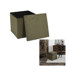 THE HOME DECO FACTORY Pouf in Khaki - (B)38 x (H)38 x (T)38 cm - 59% | Sitzmoebel