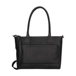 HIDE & STITCHES Leder-Schultertasche "Japura" in Schwarz - (B)31 x (H)24 x (T)8 cm - 66% | Damen-taschen