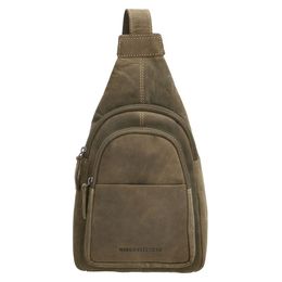 HIDE & STITCHES Leder-Umh&auml;ngetasche in Oliv - (B)18 x (H)33 x (T)8,5 cm - 65% | Damen-taschen