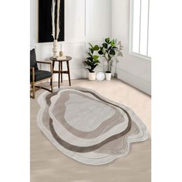 Conceptum Hypnose Kurzflor-Teppich ''Amorf - Ar006'' in Beige/ Hellbraun - 75% | Gr&ouml;&szlig;e 160x230 cm |