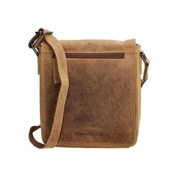HIDE & STITCHES Leder-Umh&auml;ngetasche in Hellbraun - (B)21 x (H)22 x (T)6,5 cm - 61% | Damen-taschen