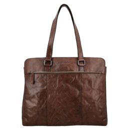 HIDE & STITCHES Leder-Schultertasche "Westland" in Dunkelbraun - (B)40 x (H)32 x (T)13,5 cm - 66% | Damen-taschen