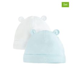 COOL CLUB 2er-Set: M&uuml;tzen in Wei&szlig;/ Hellblau - 42% | Gr&ouml;&szlig;e 36-38 cm | Baby-muetzen