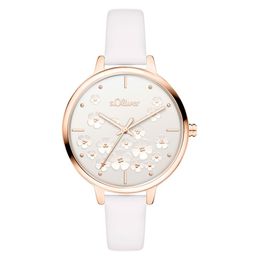 s.Oliver Uhr Damen Gr&ouml;&szlig;e One Size gold / wei&szlig;