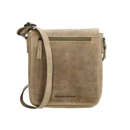HIDE & STITCHES Leder-Umh&auml;ngetasche in Taupe - (B)21 x (H)22 x (T)6,5 cm - 62% | Damen-taschen