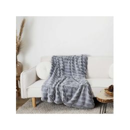 HYGGE Plaid in Grau - (L)150 x (B)120 cm - 60% | Decken