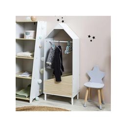 The Home Deco Kids Kindergarderobe in Wei&szlig;/ Eiche - (B)48 x (H)116 x (T)30 cm - 61% | Garderoben