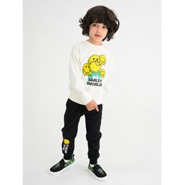 COOL CLUB 2tlg. Outfit in Wei&szlig;/ Schwarz - 48% | Gr&ouml;&szlig;e 122 | Kinder-sweatshirts-jacken