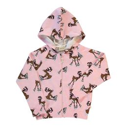 Smafolk Sm&aring;folk Sweatjacke in Rosa/ Braun - 68% | Gr&ouml;&szlig;e 122/128 | Kinder-sweatshirts-jacken