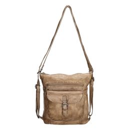HIDE & STITCHES Leder-Rucksack in Taupe - (B)32 x (H)33 x (T)5 cm - 62% | Damen-taschen