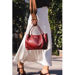 Victor & Hugo Paris Leder-Henkeltasche "Allegra" in Bordeaux - (B)30 x (H)20 x (T)14 cm - 77% | Damen-taschen