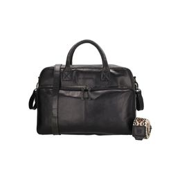 HIDE & STITCHES Leder-Henkeltasche "Next Navajo" in Schwarz - (B)39 x (H)27 x (T)18 cm - 60% | Damen-taschen