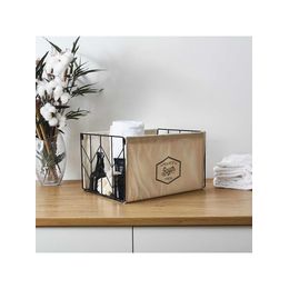 The Home Deco Kids Aufbewahrungskorb in Creme/ Schwarz - (B)38 x (H)28 x (T)22 cm - 49% | Kisten-koerbe