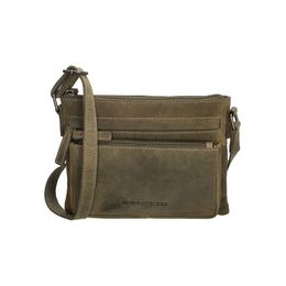 HIDE & STITCHES Leder-Umh&auml;ngetasche in Oliv - (B)23 x (H)17 x (T)5 cm - 58% | Damen-taschen