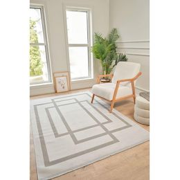 Conceptum Hypnose Kurzflor-Teppich ''Moderno 3338'' in Hellgrau - 76% | Gr&ouml;&szlig;e 150x220 cm |